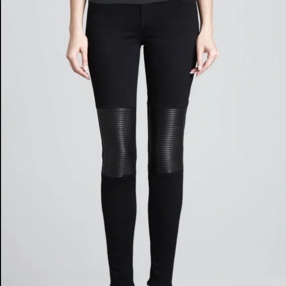 J Brand | Jeans | J Brand Nicola Hewson Leather Knee Panel Skinny Jeans ...
